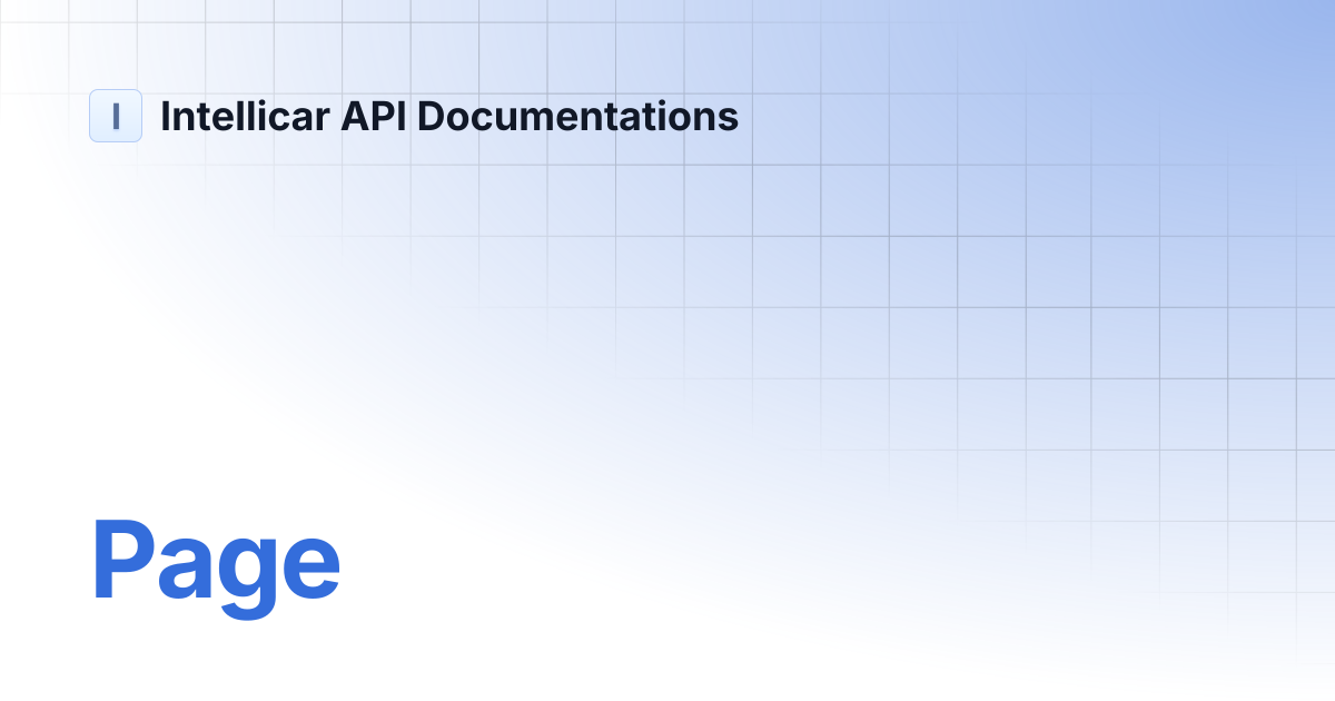 Page | Intellicar API Documentations